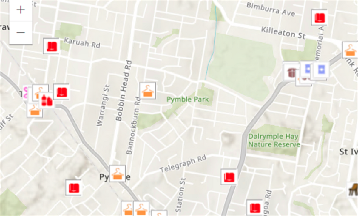 Hard to recycle map Net Zero Ku-ring-gai